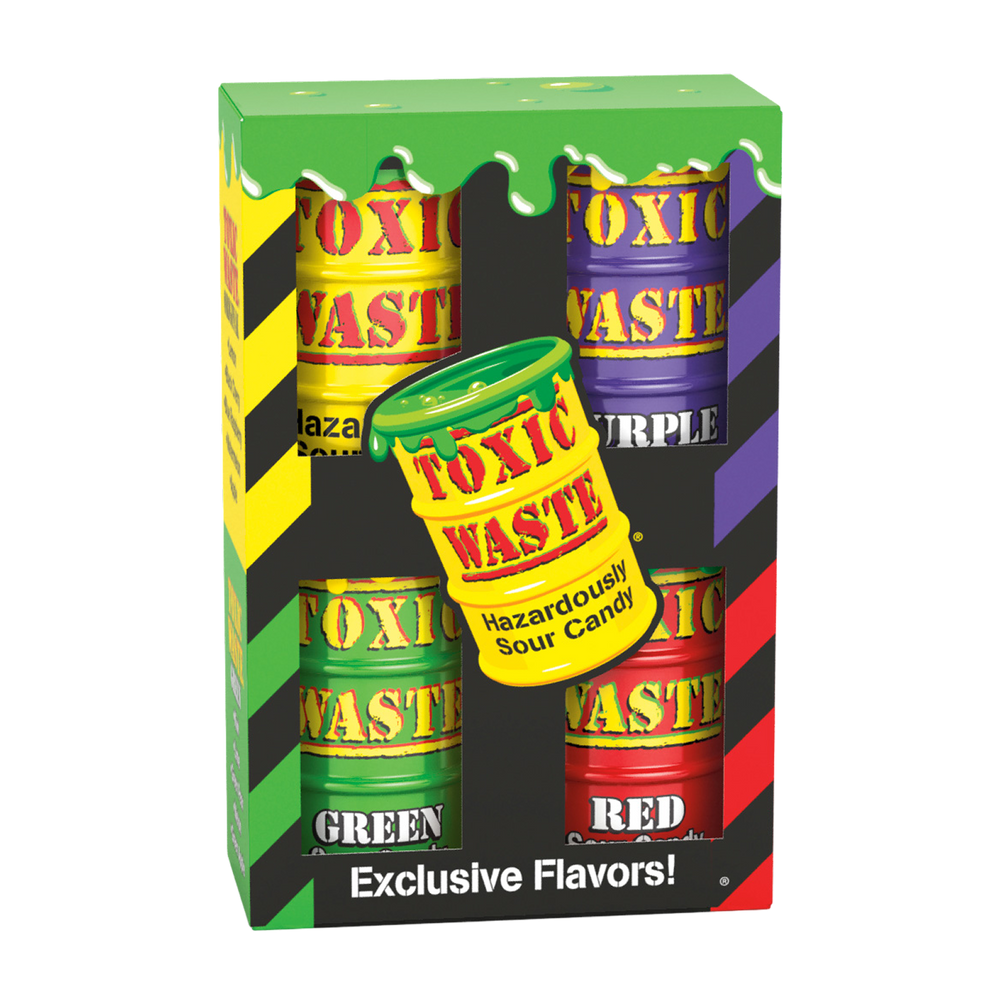 Toxic Waste 4-Pack Drum Variety – Toxic Waste Candy